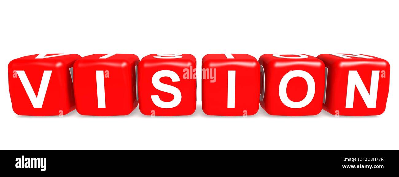 Vision block crossword on white background, 3D rendering Stock Photo ...