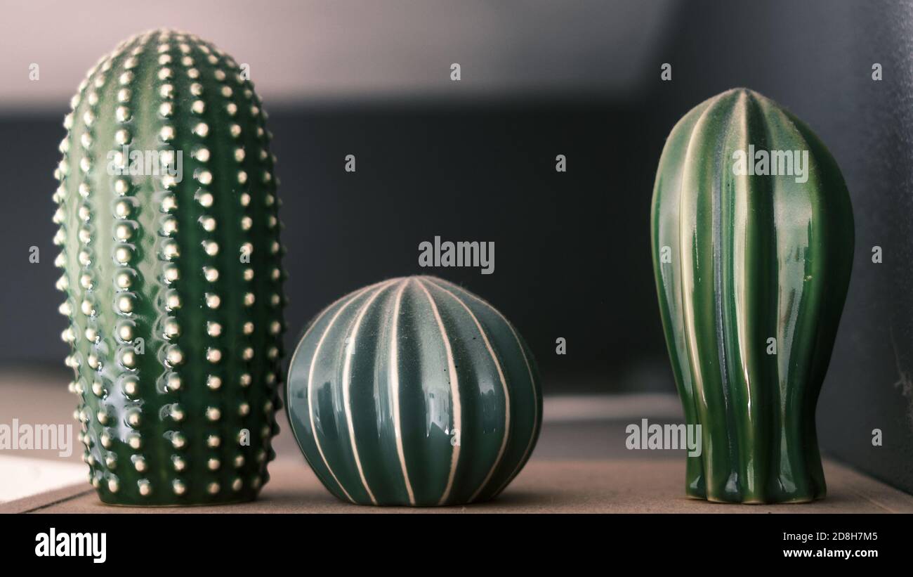 Ceramic Green Cactus home furnitures for kitchen Stock Photo - Alamy