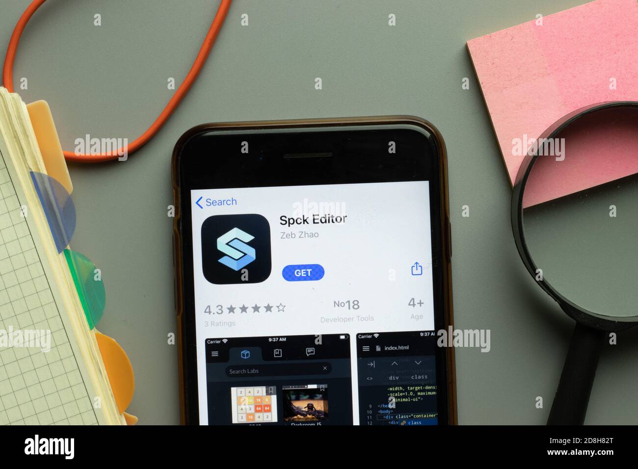 New York Usa 26 October 2020 Spck Editor Mobile App Logo On Phone Screen Close Up