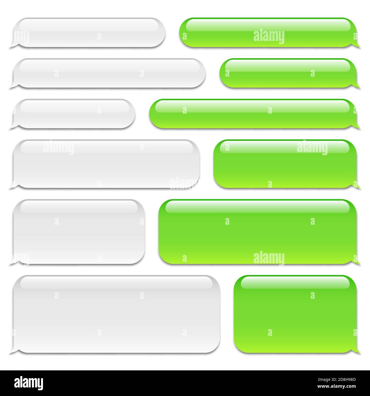 Blank vector message bubbles. Chat or messenger speech bubble. SMS text ...