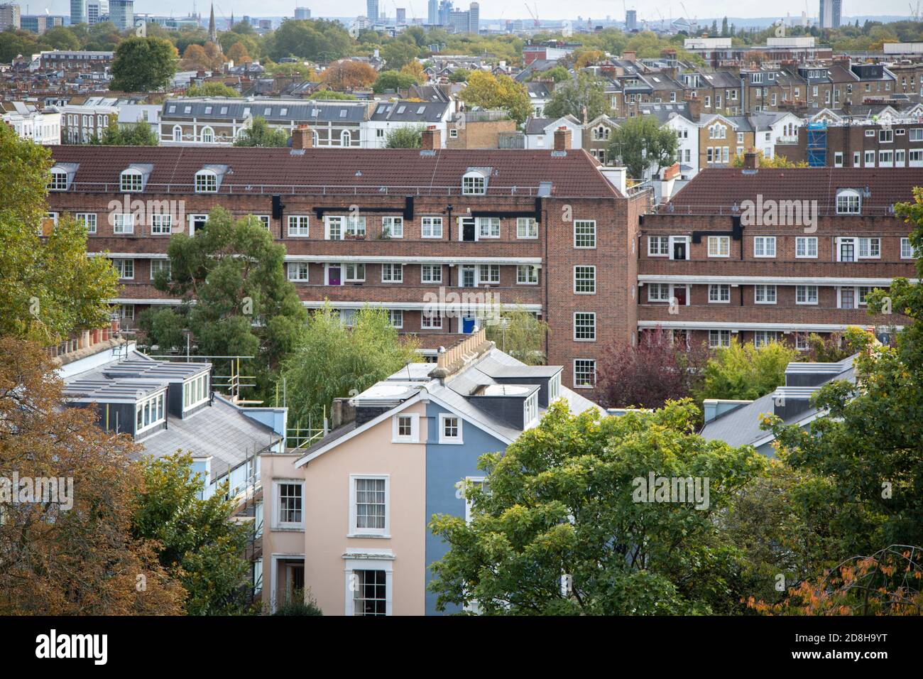 The North-west London suburb of Belsize Park photographed from a high ...