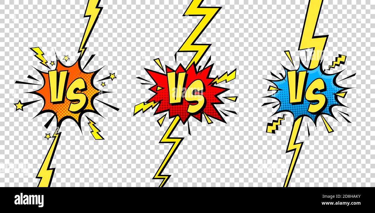 Comic challenge background. Cartoon battle, fight border. Versus or vs ...