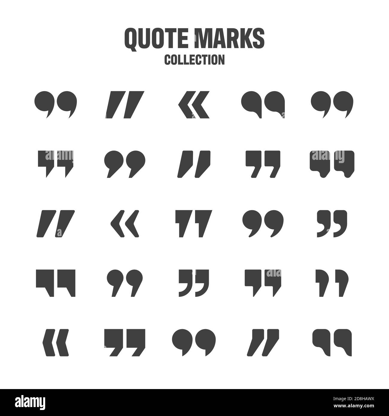 Quotation marks vector collection. Black quotes icon. Speech mark ...