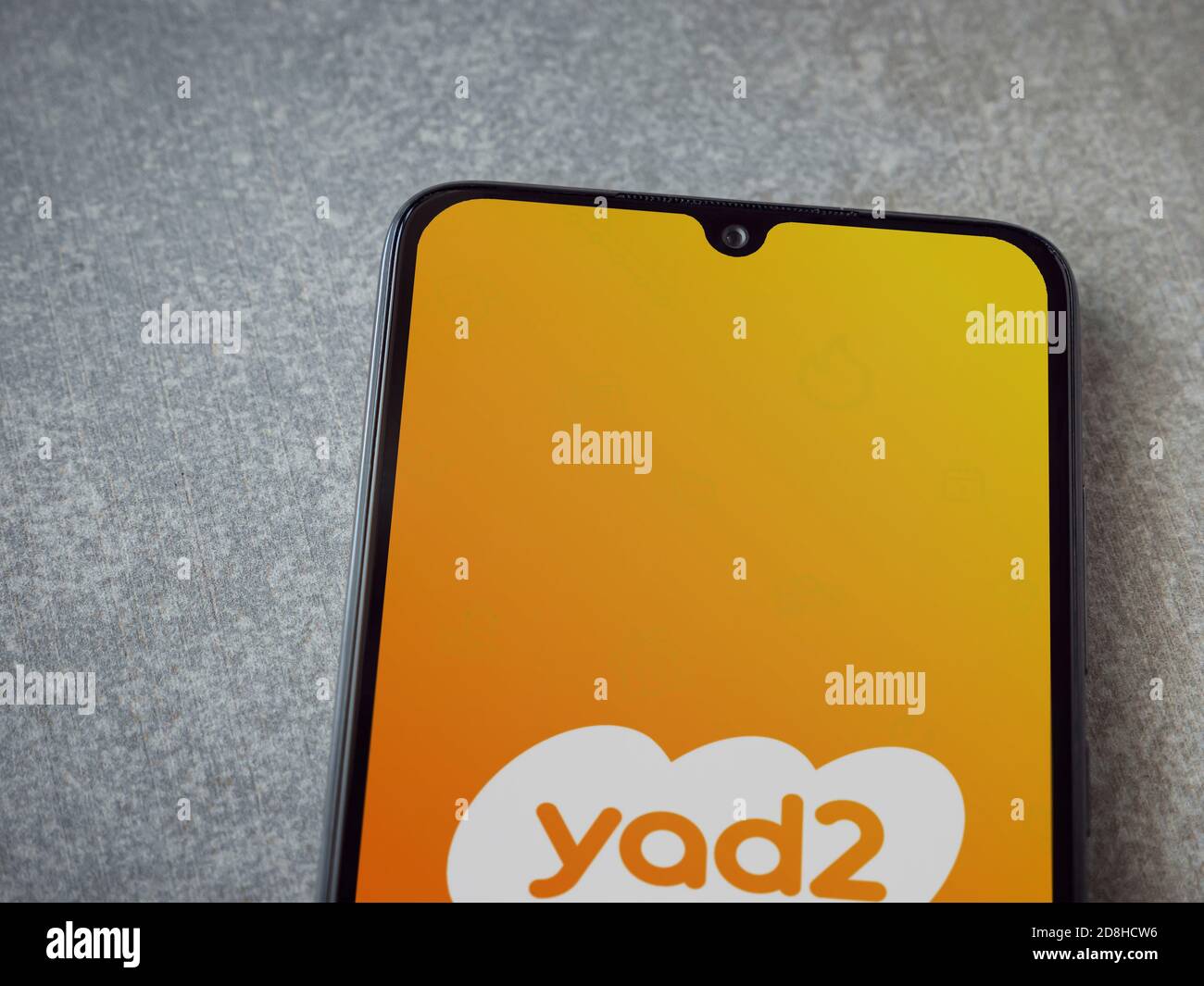 Lod, Israel - July 8, 2020: yad2 app launch screen with logo on the ...