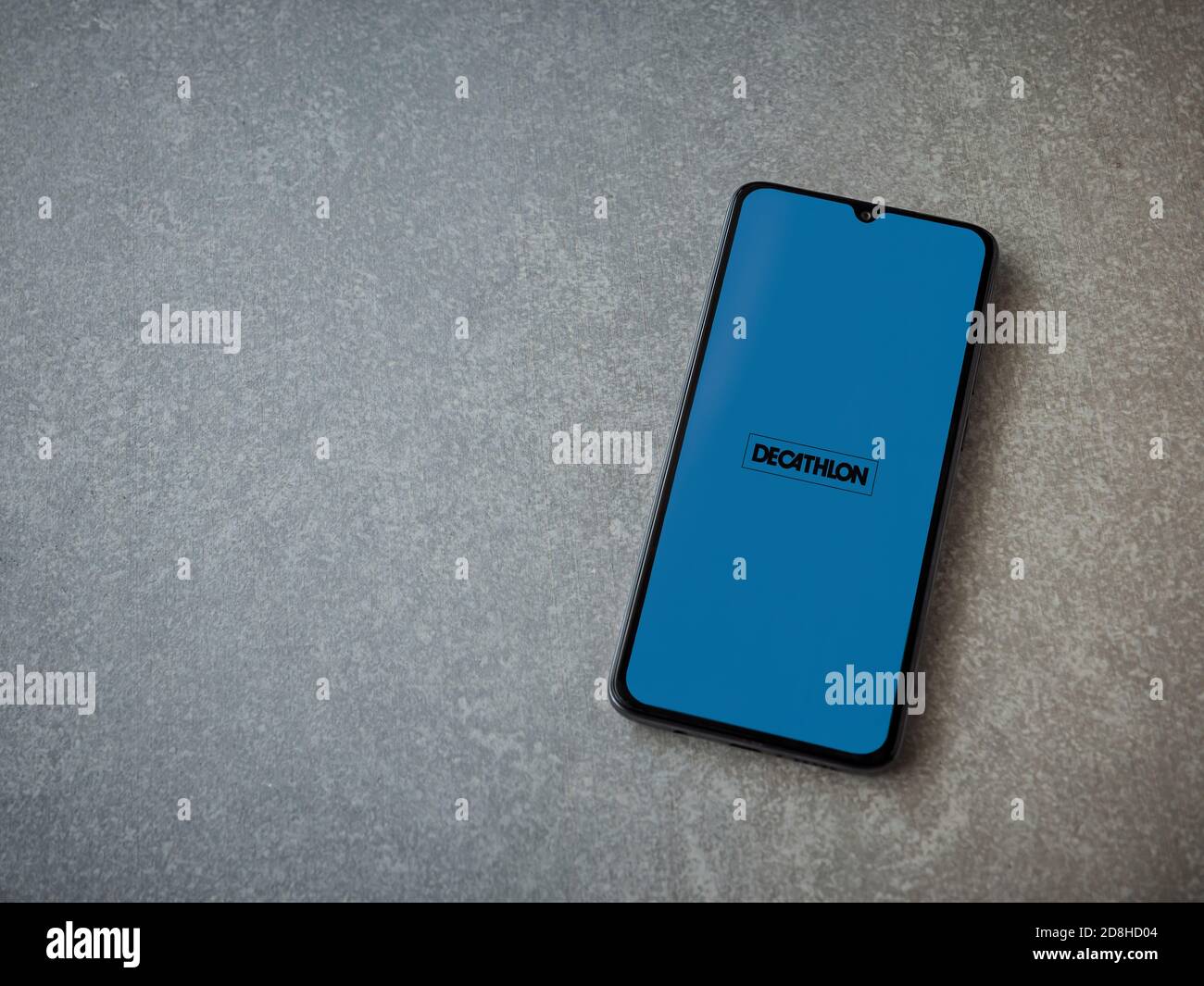 Lod, Israel - July 8, 2020: Decathlon Scan & Go app launch screen with ...