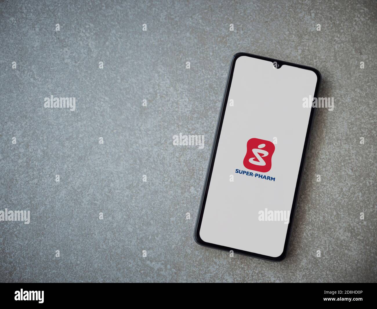 Lod, Israel - July 8, 2020: Super Pharm app launch screen with logo on ...