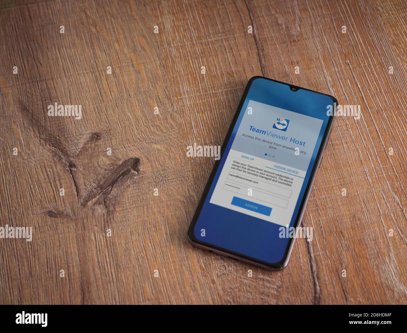 Lod, Israel - July 8, 2020: TeamViewer Host app launch screen with logo ...