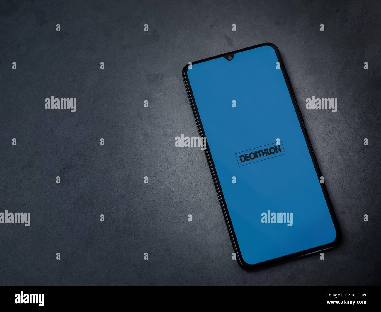 Lod, Israel - July 8, 2020: Decathlon Scan & Go app launch screen with ...