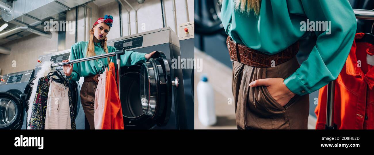 Collage young beautiful washing hi-res stock photography and images - Alamy