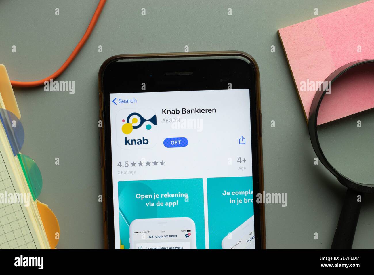 New York, USA - 26 October 2020: Knab Bankieren mobile app logo on ...