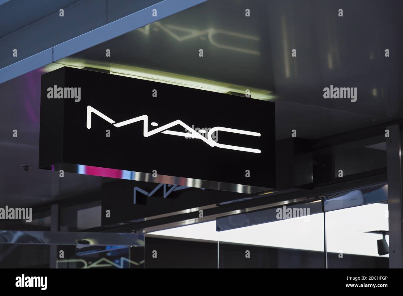 AUCKLAND, NEW ZEALAND - Aug 13, 2019: View of Mac cosmetics retail ...