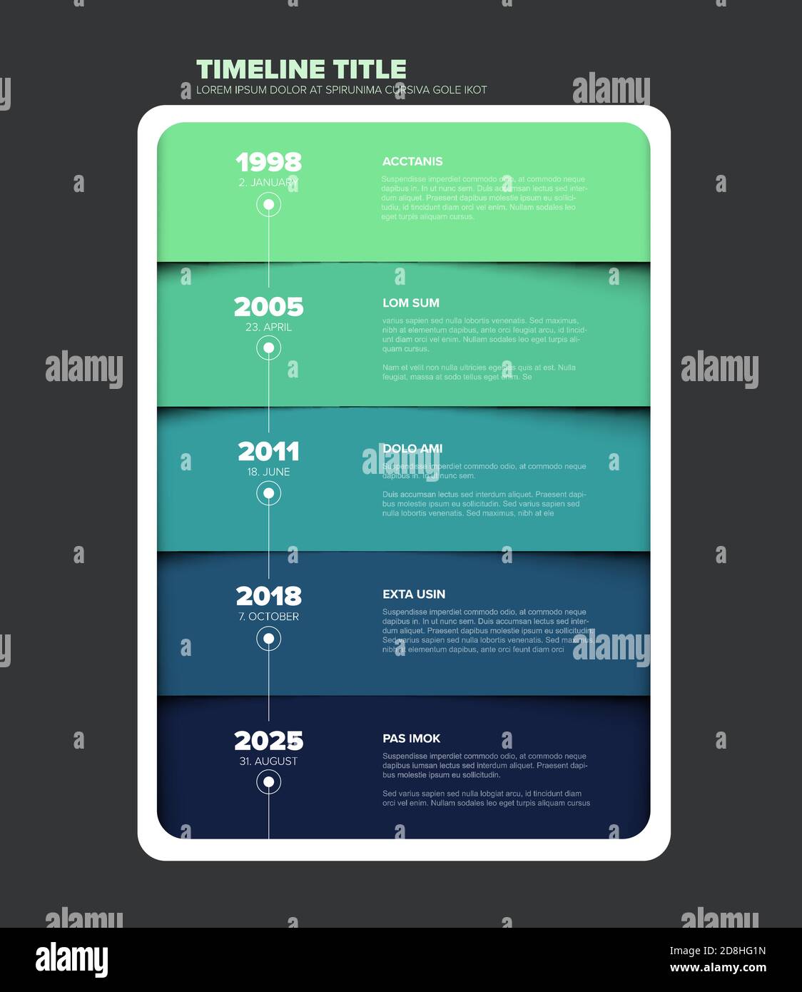 Vector multipurpose Infographic timeline template made from six green ...