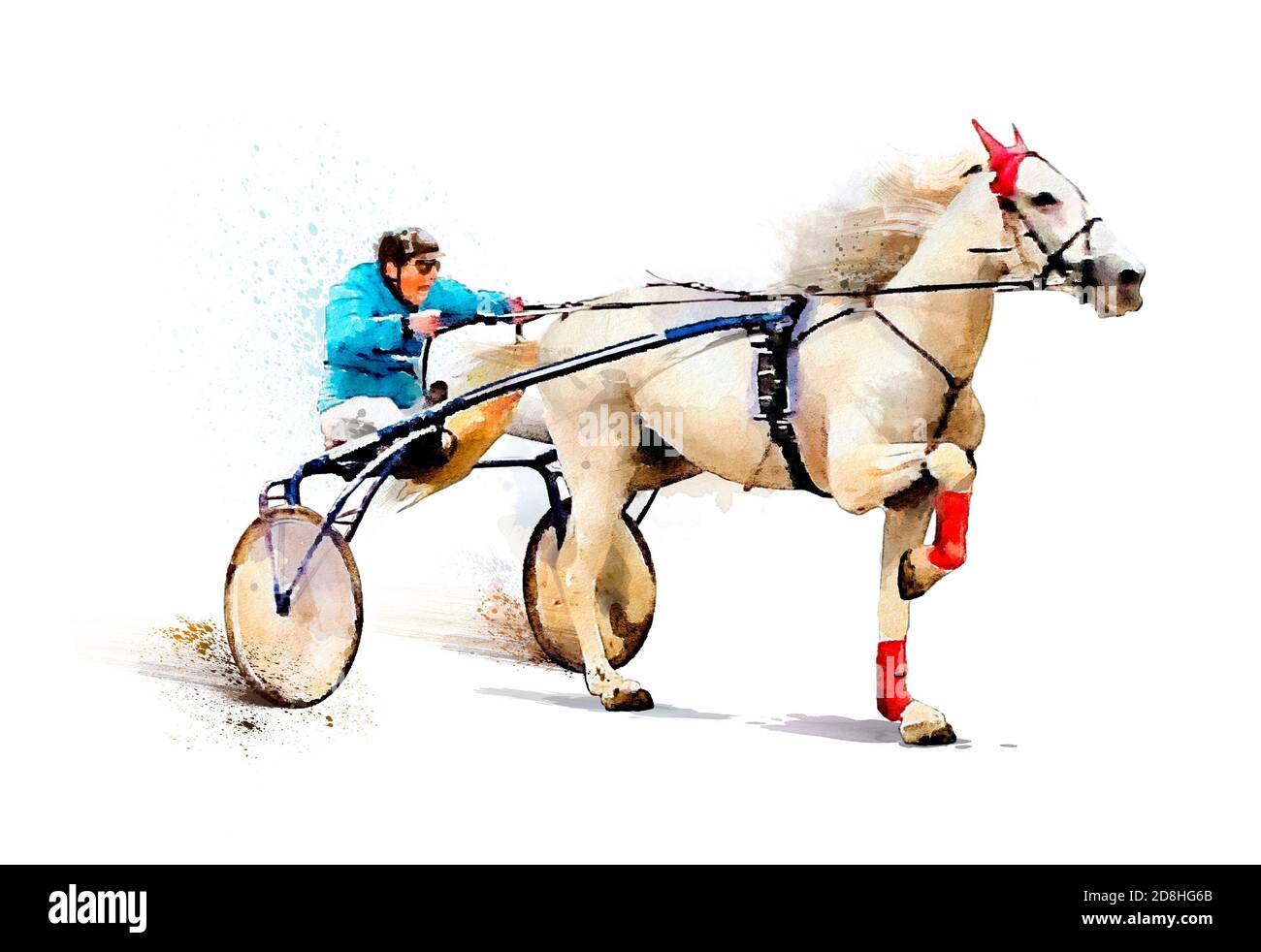 Horse. Equestrian sport. Trotter race. Jockey. Harness racing ...