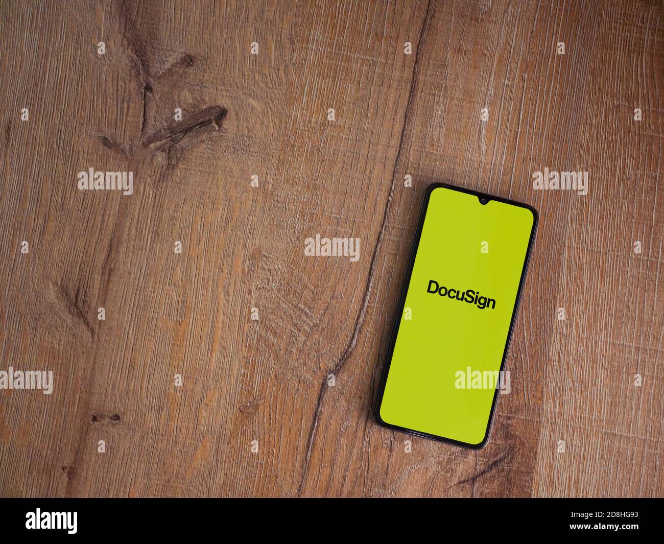 Lod, Israel - July 8, 2020: DocuSign app launch screen with logo on the ...