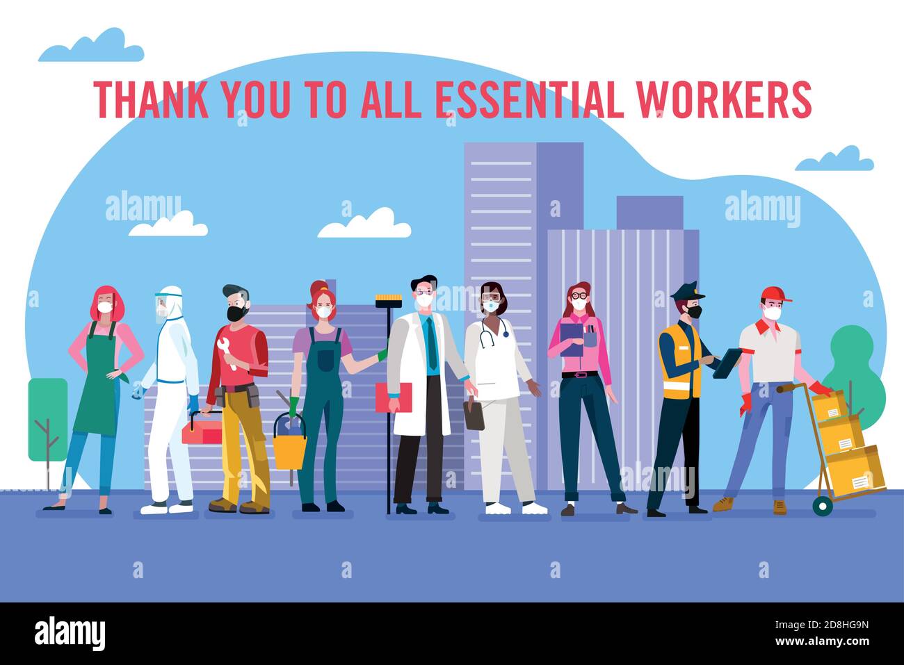 Essentials workers Stock Vector Images - Alamy