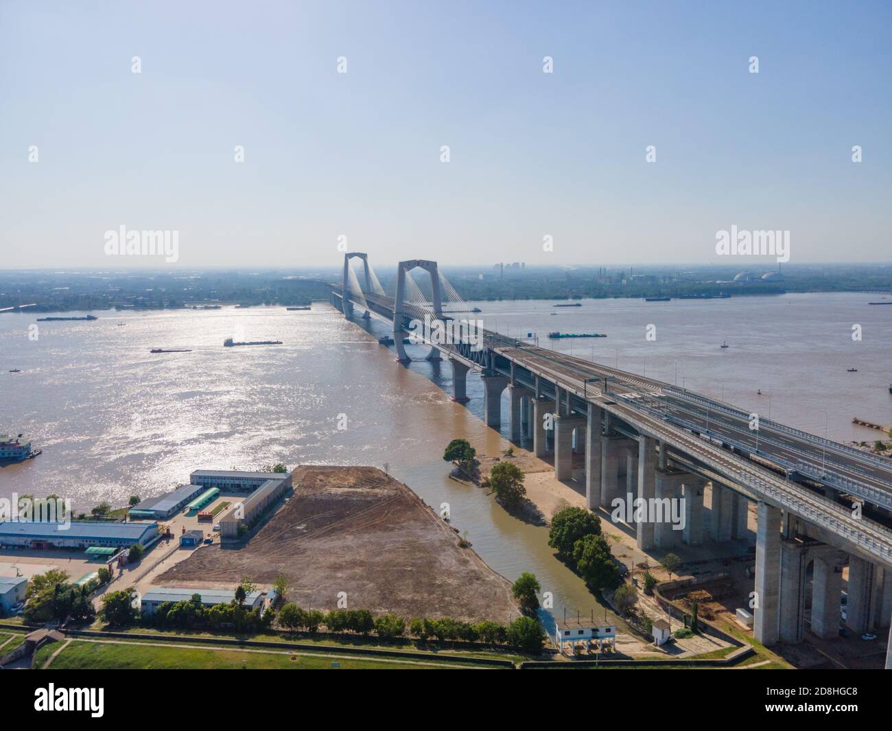 Aerial photo of the Third Yangtze River Bridge in Wuhu, who will be ...