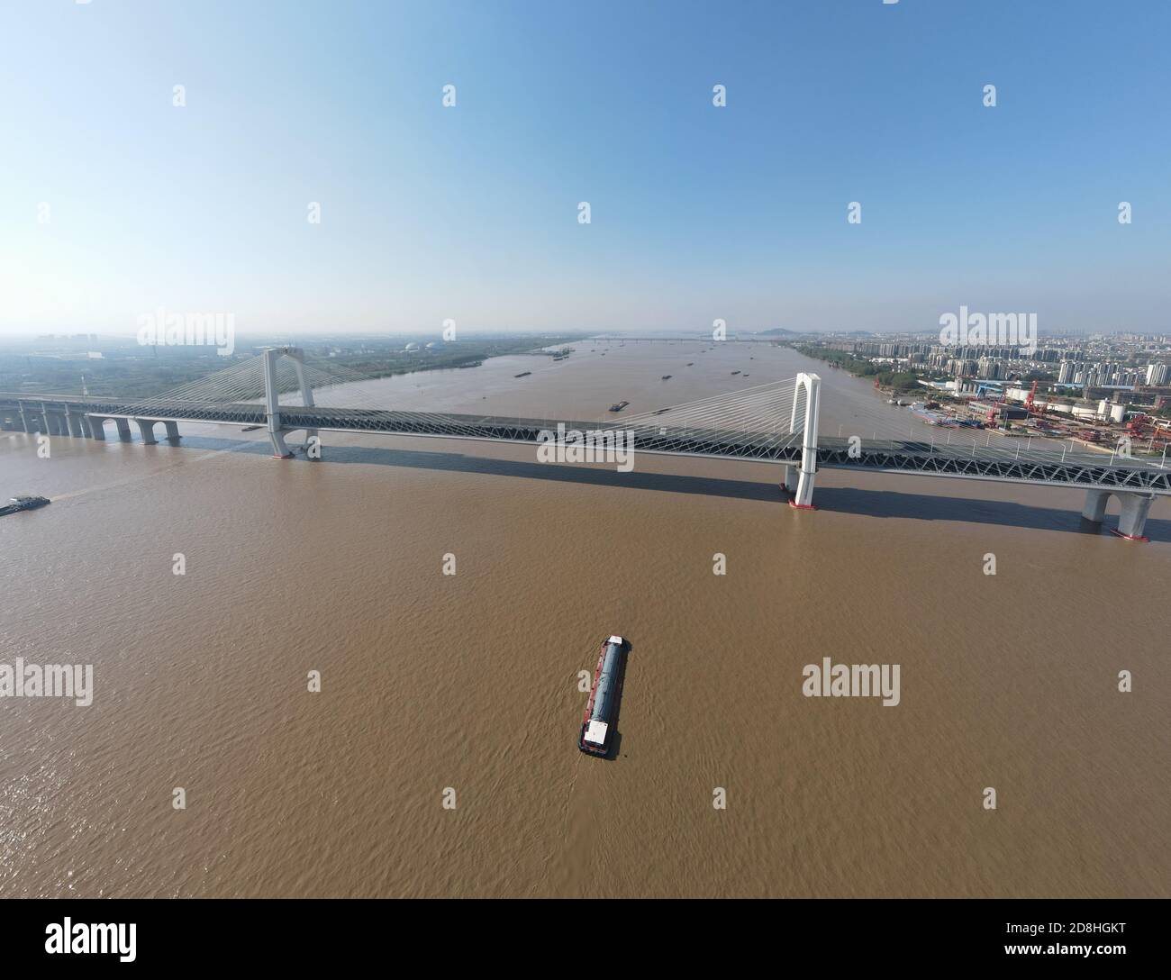 Aerial photo of the Third Yangtze River Bridge in Wuhu, who will be ...