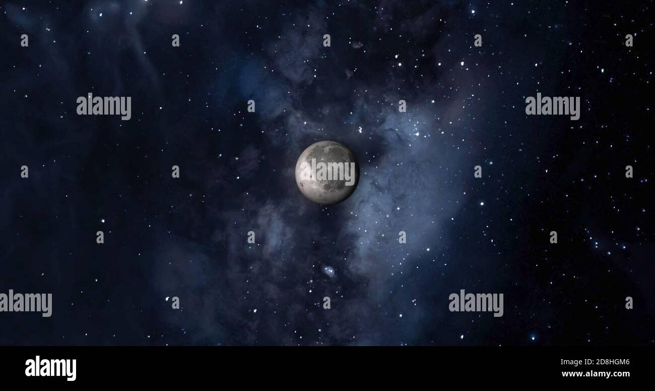 Planet moon with colorful galaxy . 3d Moon planet on space with ...