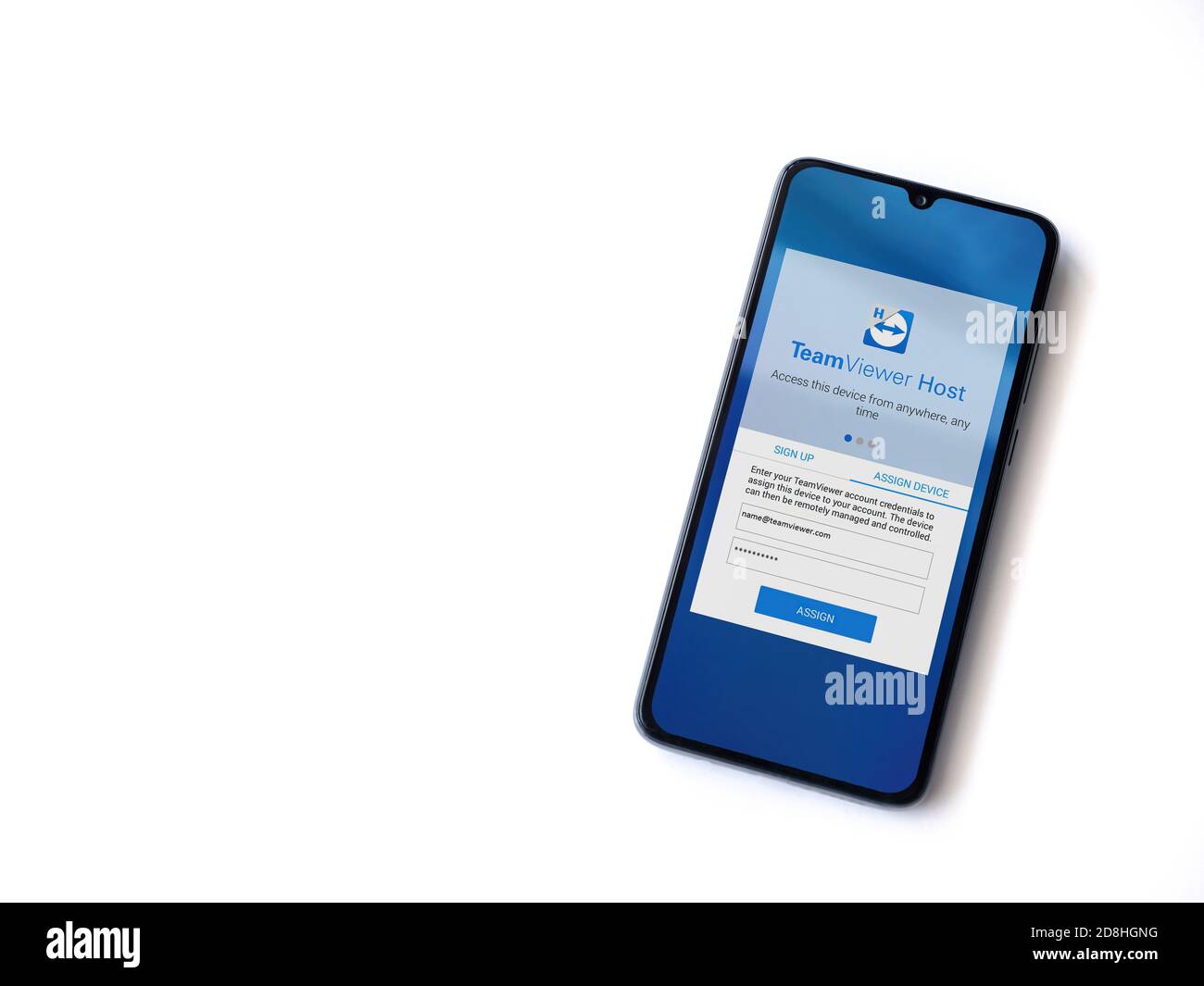 Lod, Israel - July 8, 2020: TeamViewer Host app launch screen with logo ...
