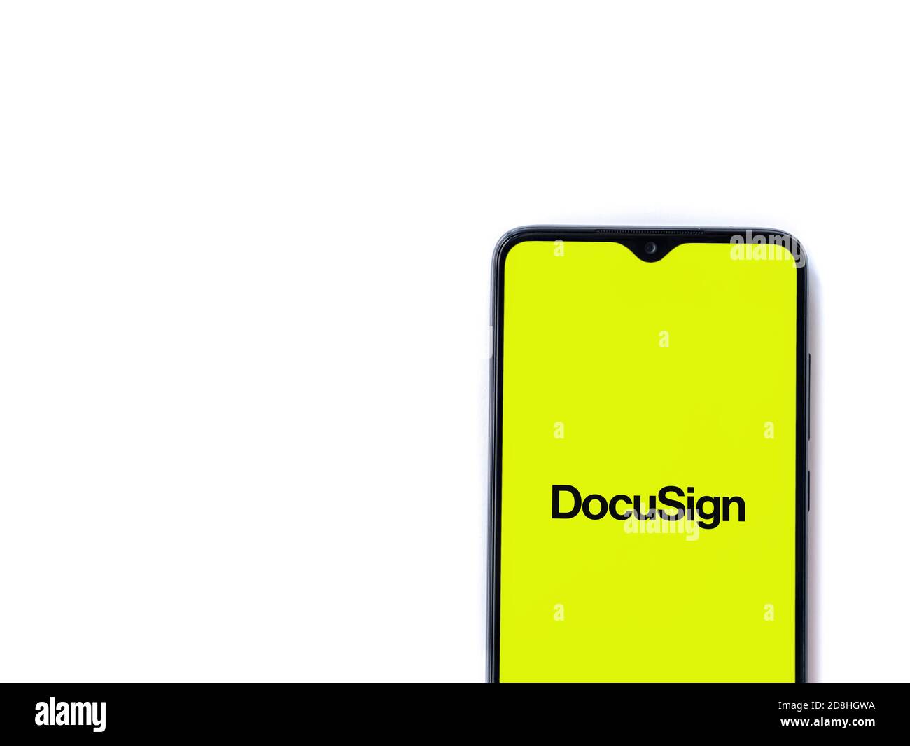Lod, Israel - July 8, 2020: DocuSign app launch screen with logo on the ...
