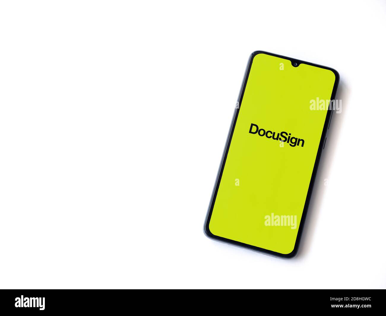 Lod, Israel - July 8, 2020: DocuSign app launch screen with logo on the ...