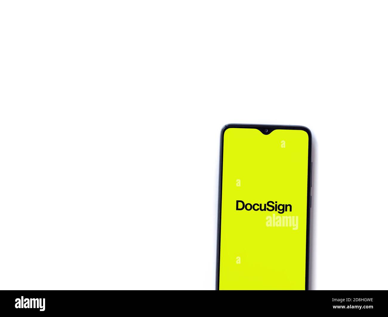 Lod, Israel - July 8, 2020: DocuSign app launch screen with logo on the ...
