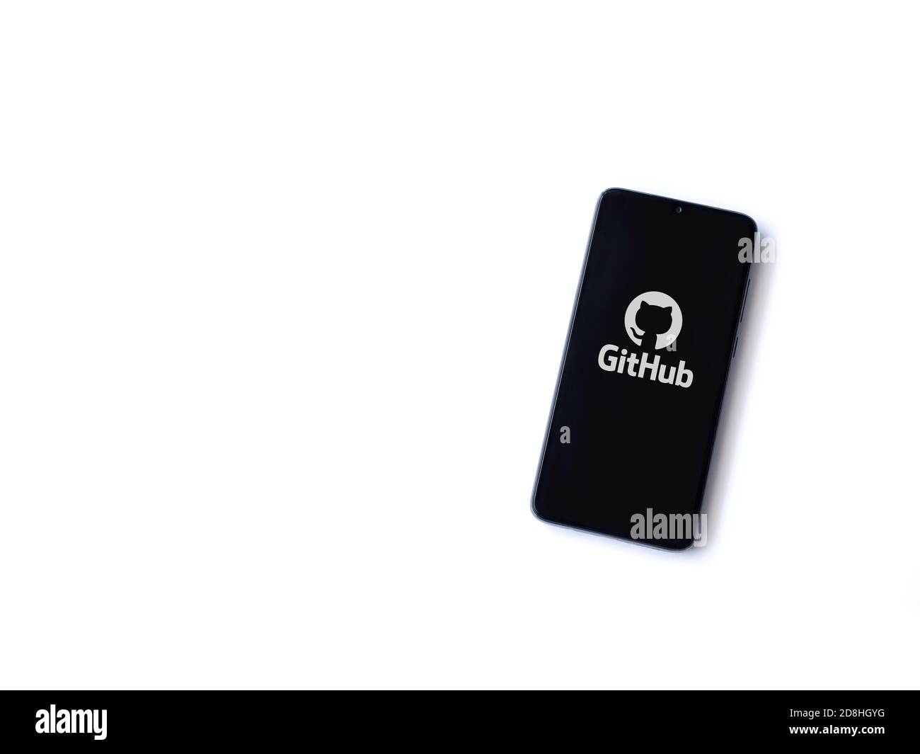 Lod, Israel - July 8, 2020: GitHub app launch screen with logo on the ...
