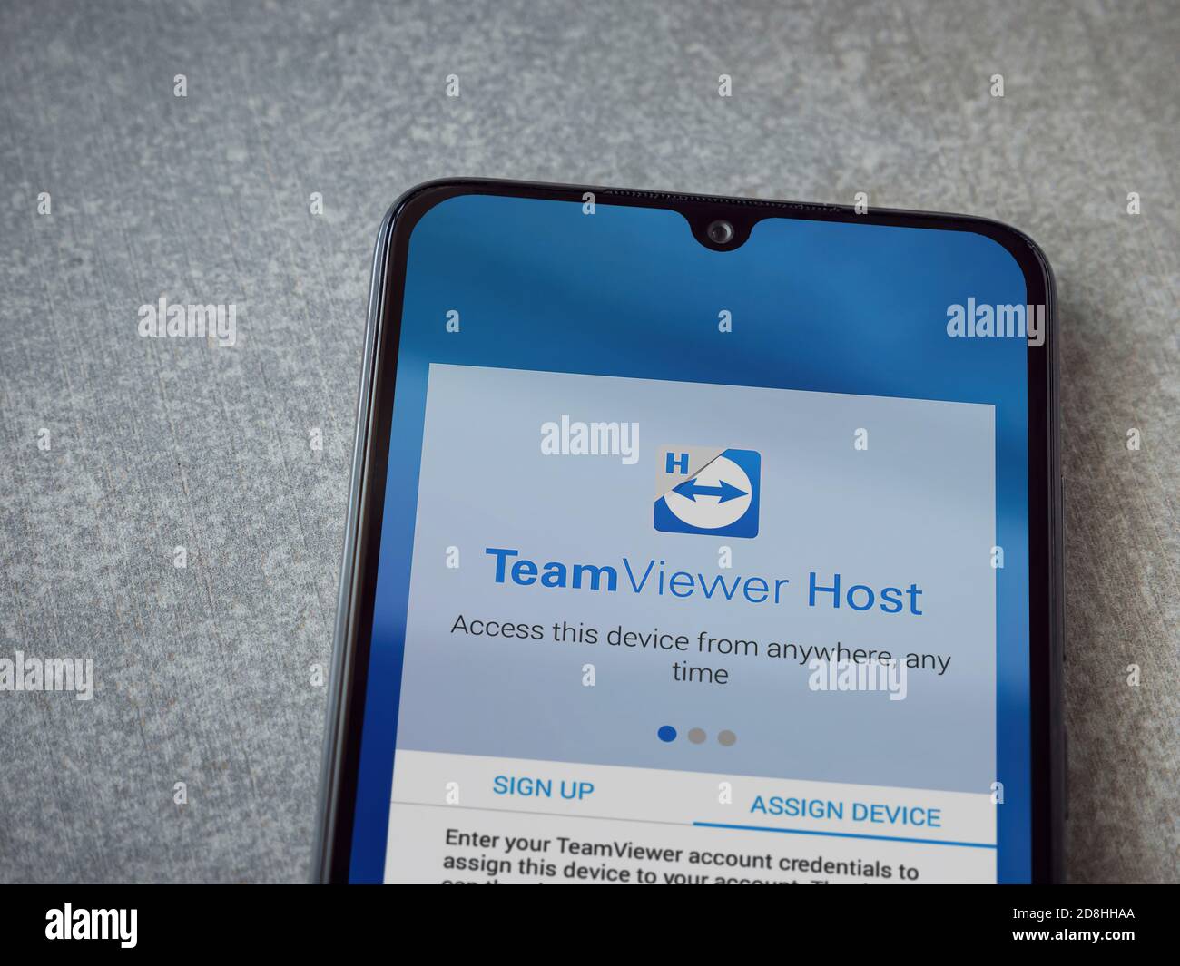Lod, Israel - July 8, 2020: TeamViewer Host app launch screen with logo ...