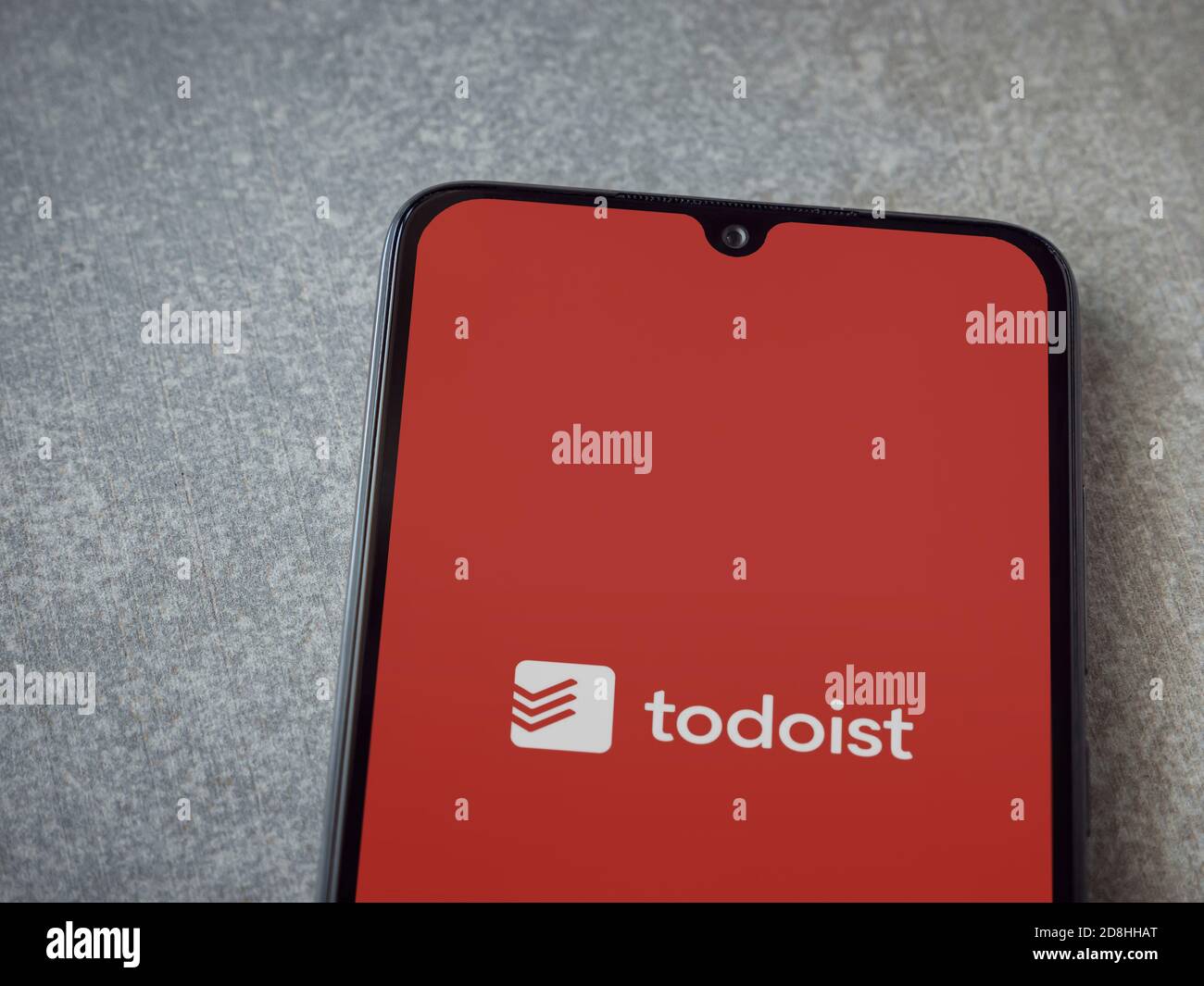 Lod, Israel - July 8, 2020: Todoist app launch screen with logo on the ...