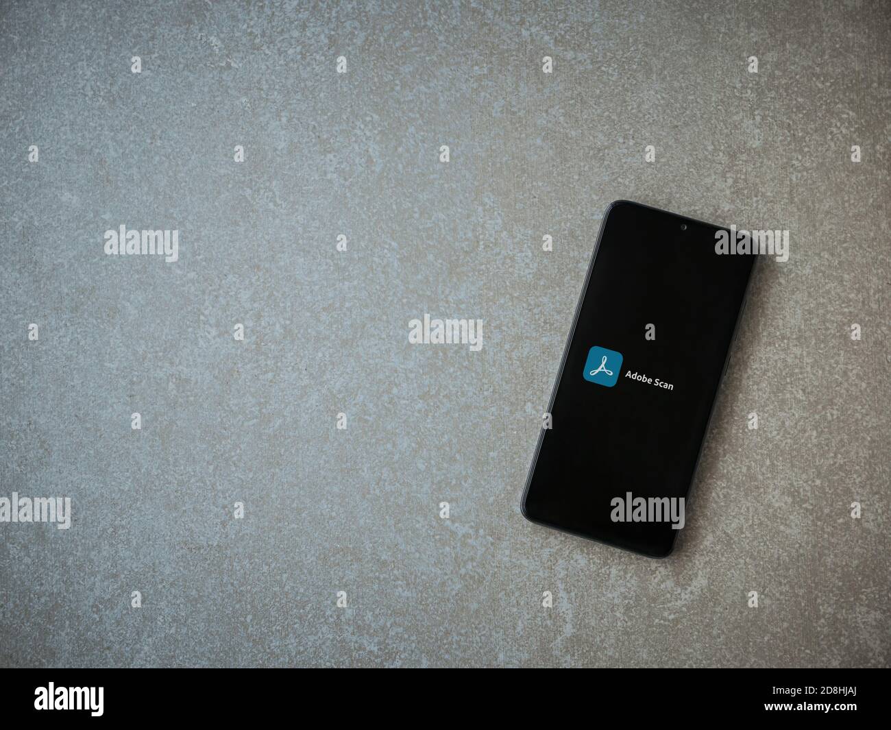 Lod, Israel - July 8, 2020: Adobe Scan app launch screen with logo on ...