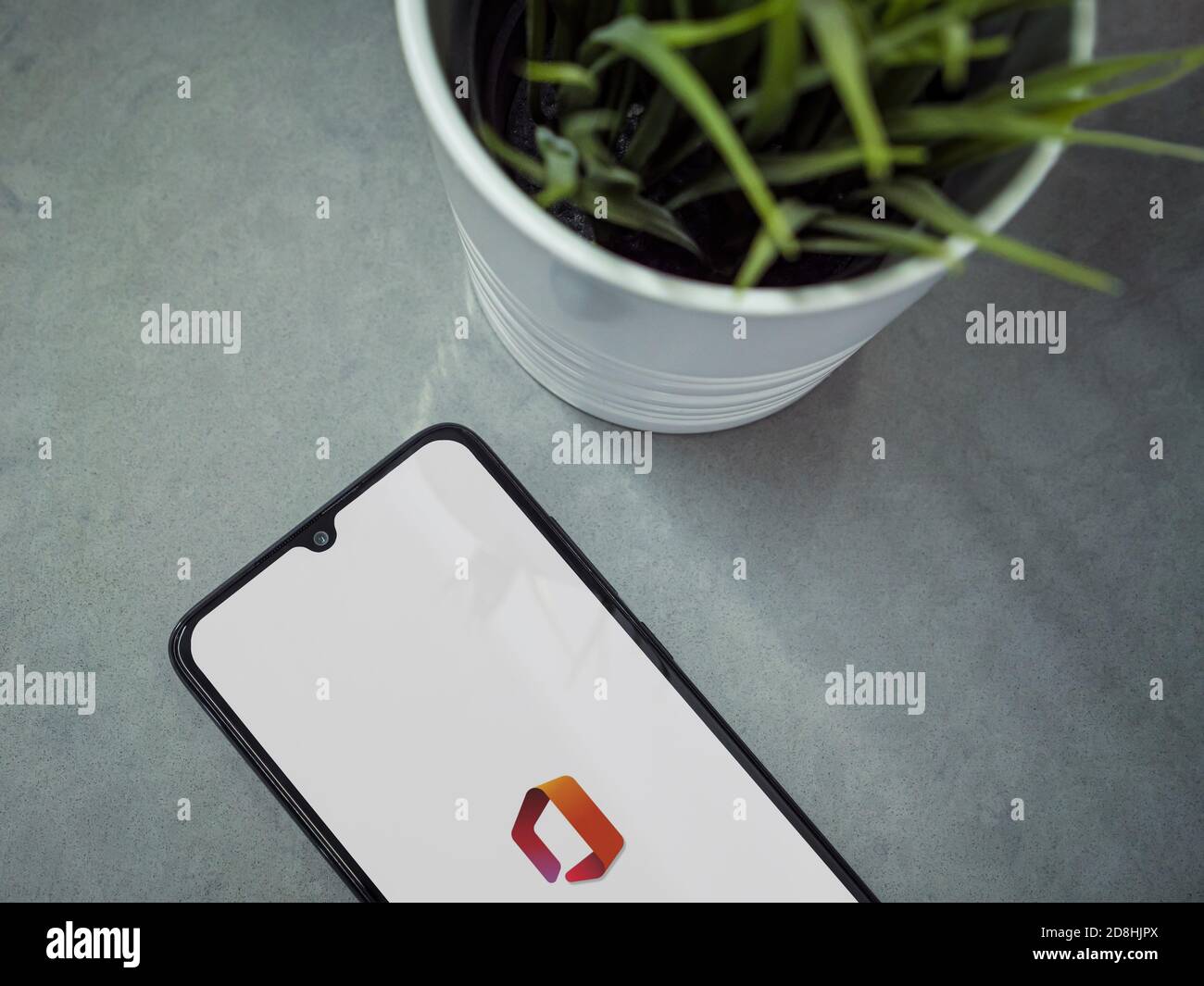 Lod, Israel - July 8, 2020: Modern minimalist office workspace with ...