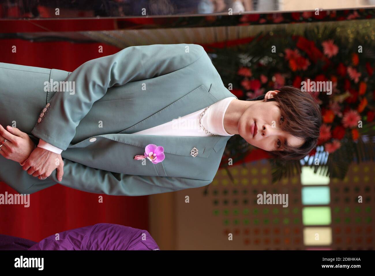 Ray Zhao or Zhao Lei of Chinese idol boy band R1SE attends the opening ...