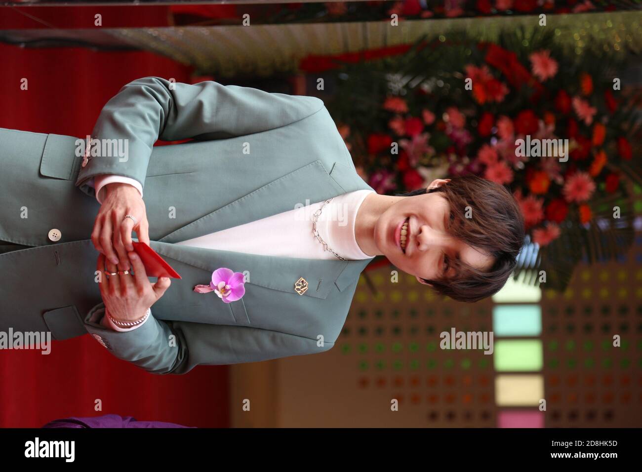Ray Zhao or Zhao Lei of Chinese idol boy band R1SE attends the opening ...