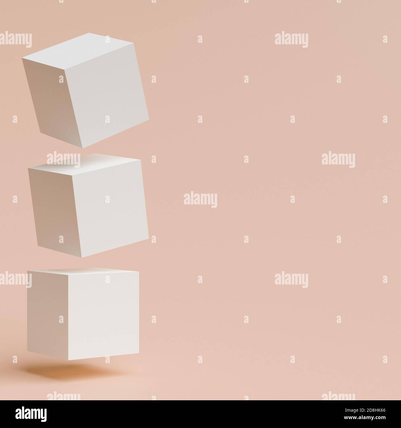 Abstract light background with concept cubes and blank space. 3d ...