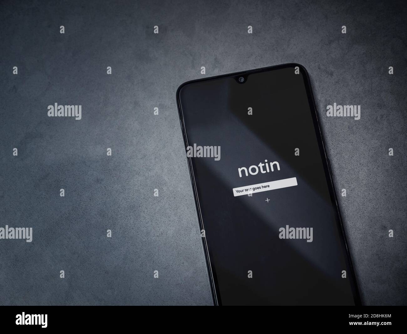 Lod, Israel - July 8, 2020: notin app launch screen with logo on the ...