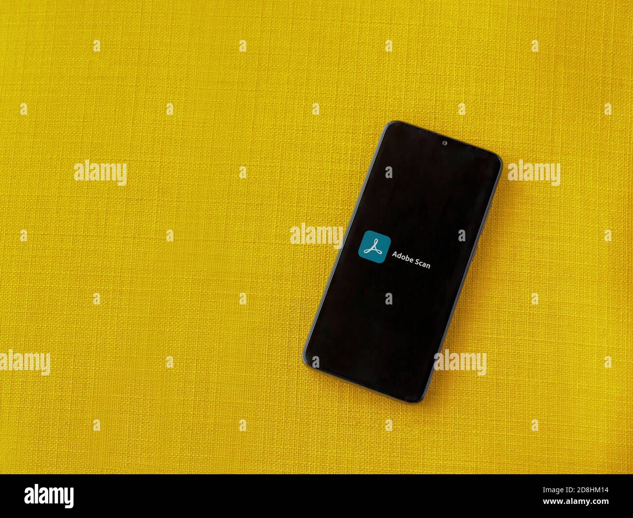 Lod, Israel - July 8, 2020: Adobe Scan app launch screen with logo on ...