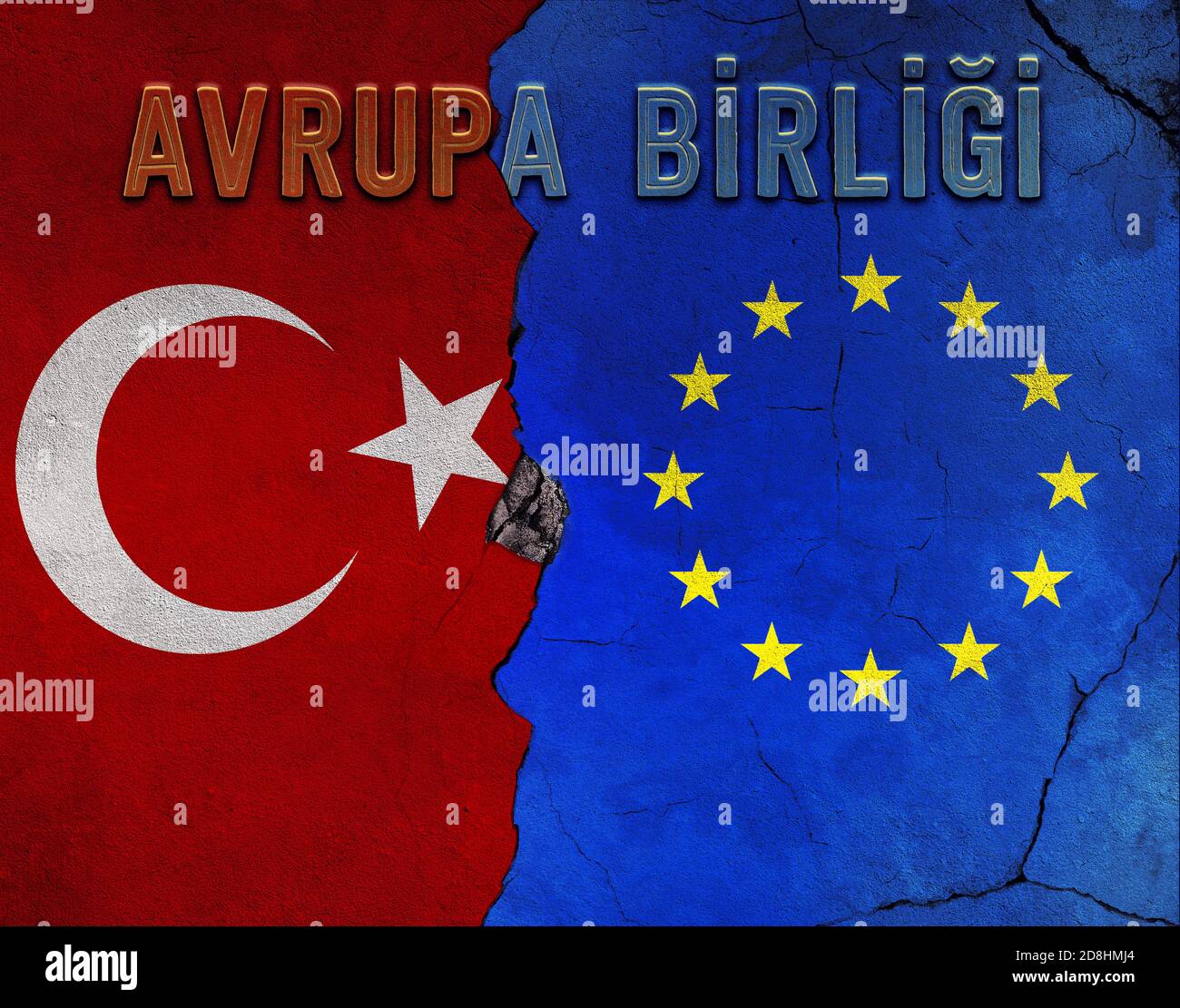 European Union Flag and Flag Turkey Stock Photo - Alamy