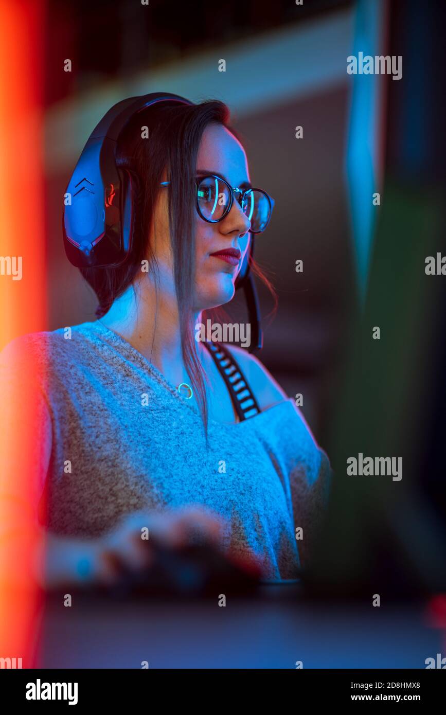 Girl in a monitor hi-res stock photography and images - Alamy