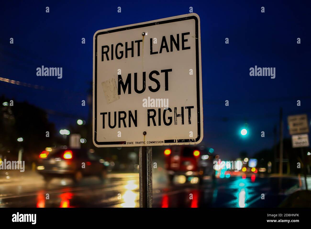 NORWALK, CT, USA-OCTOBER 30, 2020: Rainy October morning with street ...