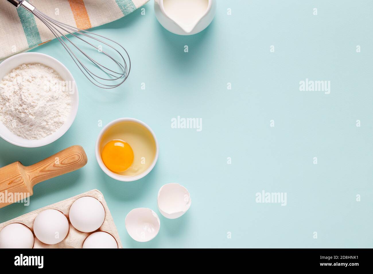 Baking or cooking background. Ingredients, kitchen items for baking ...