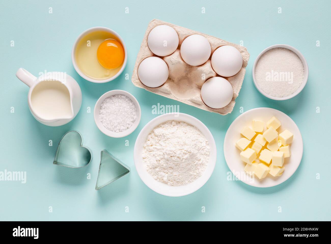 Baking or cooking background. Ingredients, kitchen items for baking ...