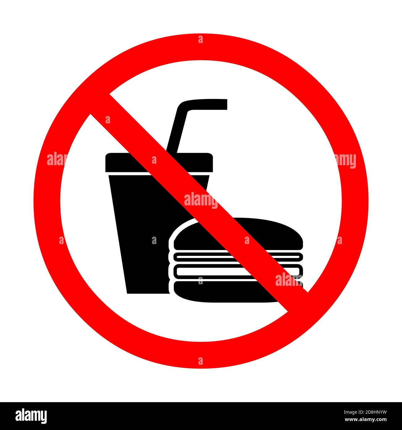 Do not drink and eat sign Stock Photo - Alamy