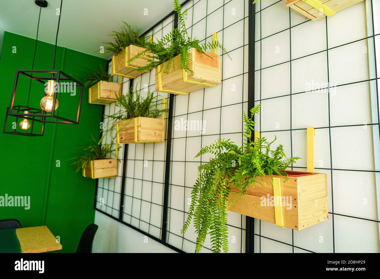 Creative loft style lamp with shining lightbulb Stock Photo - Alamy