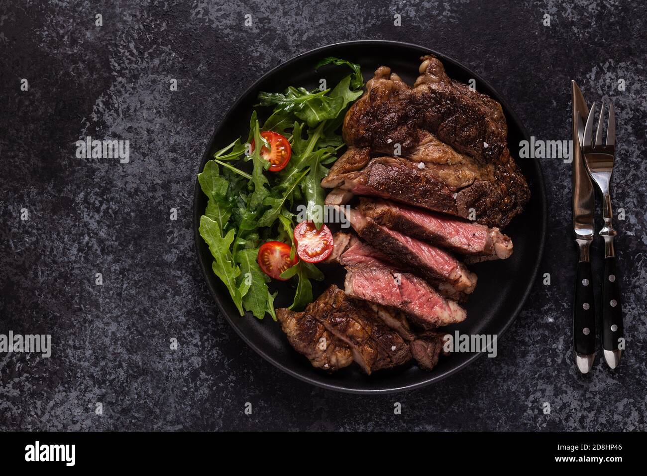 Black beef steak roasted hi-res stock photography and images - Alamy