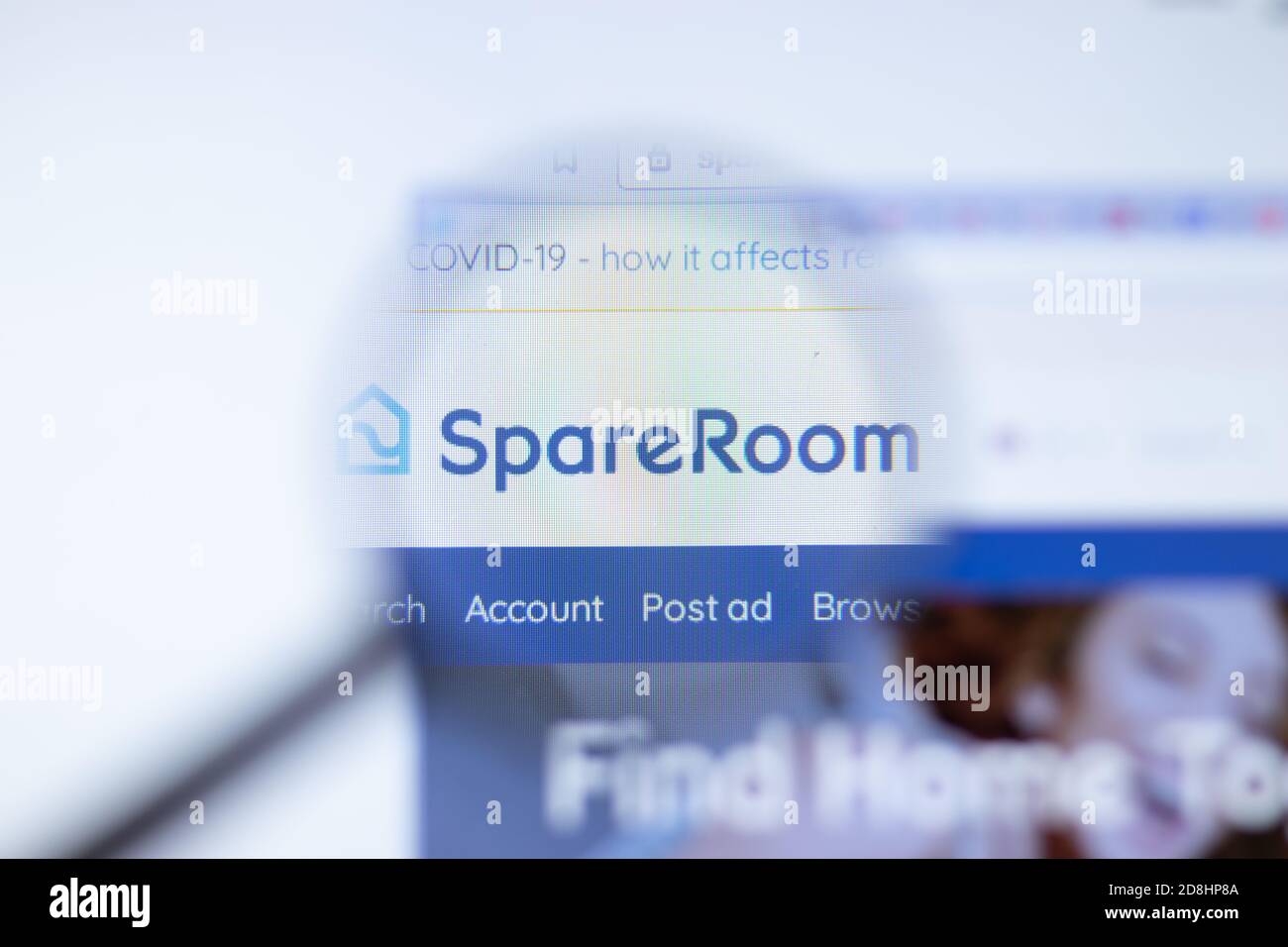 New York, USA - 29 September 2020: SpareRoom spareroom.co.uk company ...