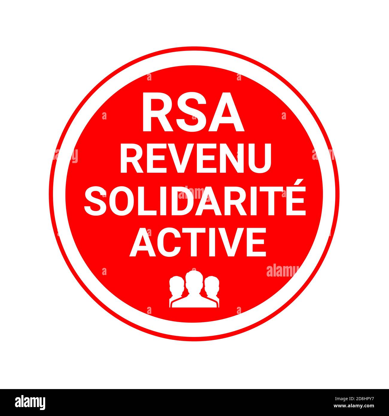 Symbol with text RSA, active solidarity income in french language Stock ...