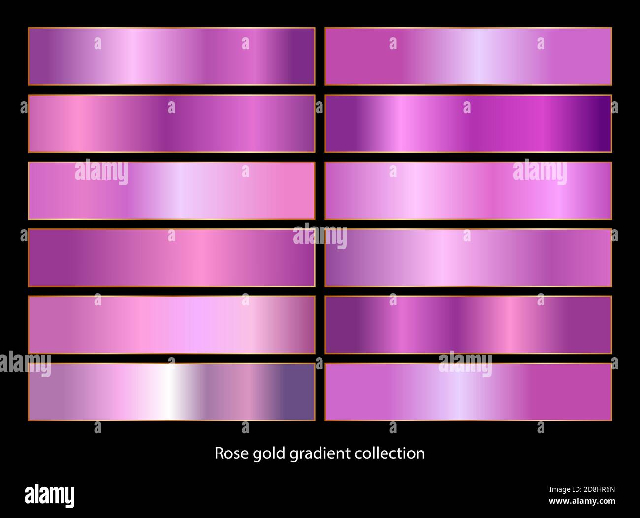 Rose gold gradient backgrounds collection. Vector illustration Stock ...