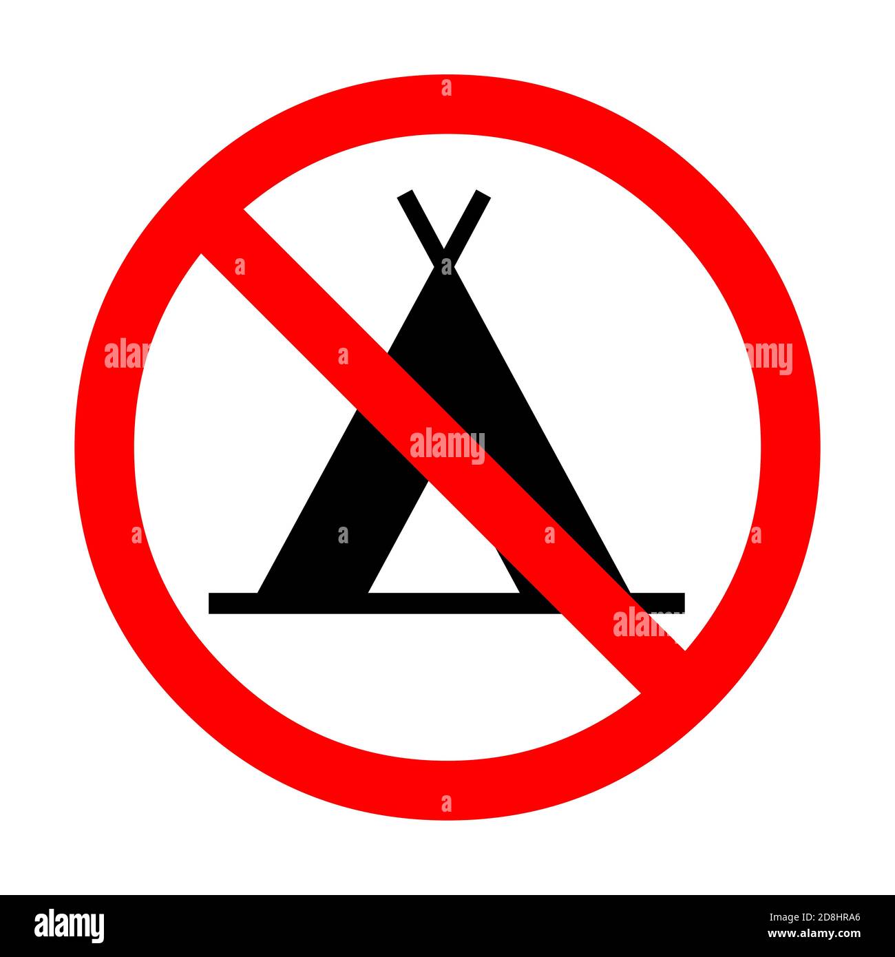 No camping tent sign illustration Stock Photo - Alamy