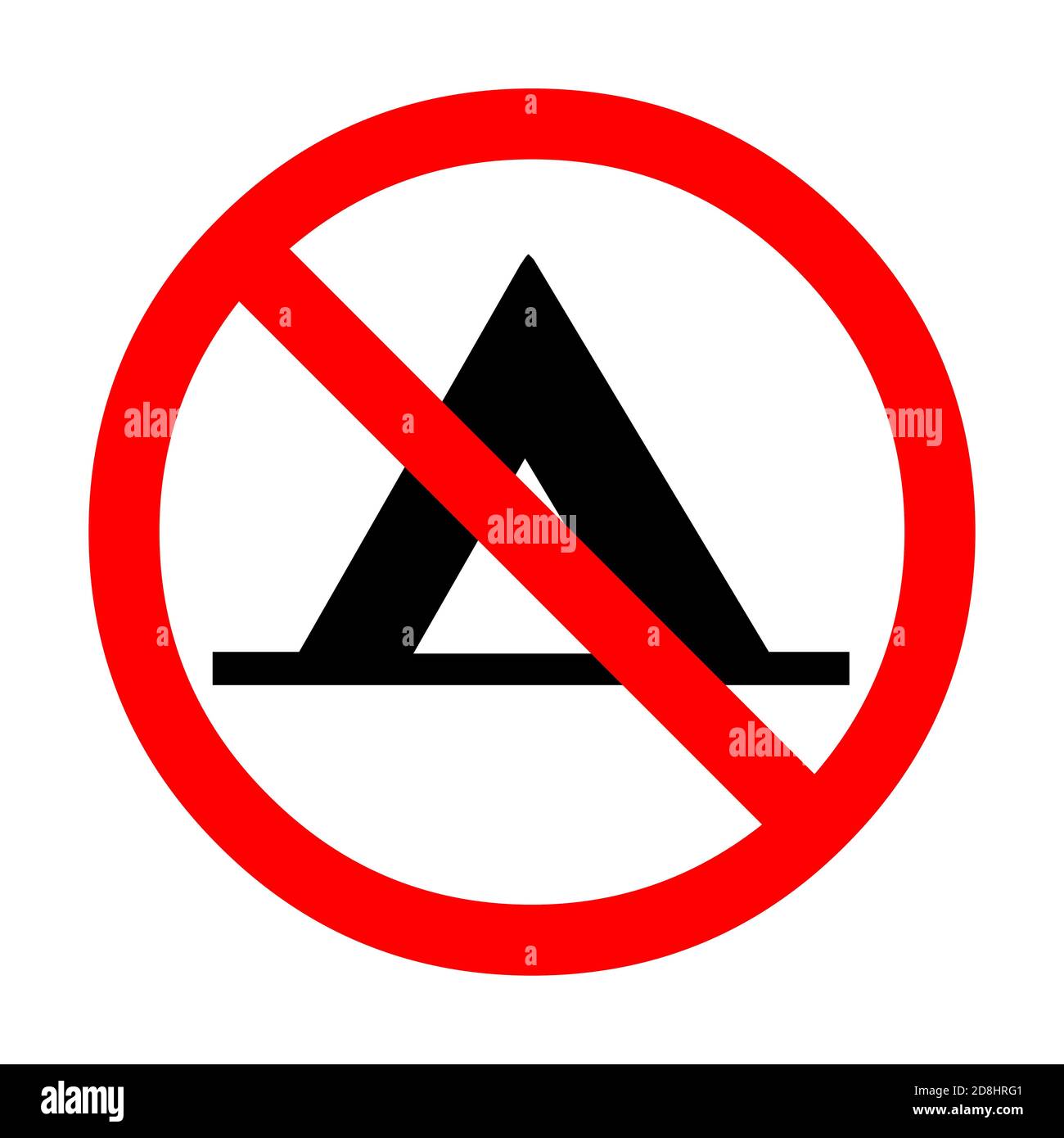 No camping tent sign illustration Stock Photo - Alamy
