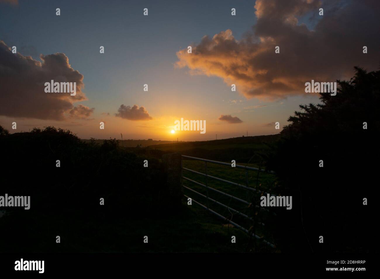 Sunset, Truthwall commom Stock Photo - Alamy